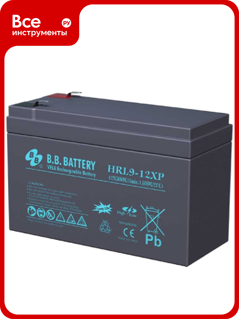 Аккумуляторная батарея BB Battery 12 В 9 Ач - HRL 9-12 9-12XP, Дополнительные технические характеристики 12В технология AGM