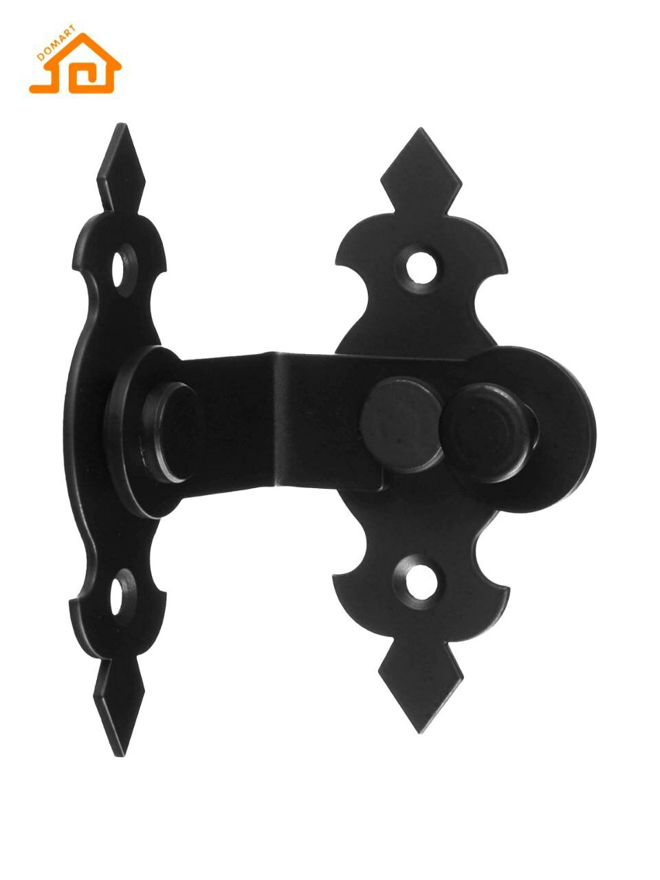 Щеколда дверная "Готика" (60/60) угловая, правая