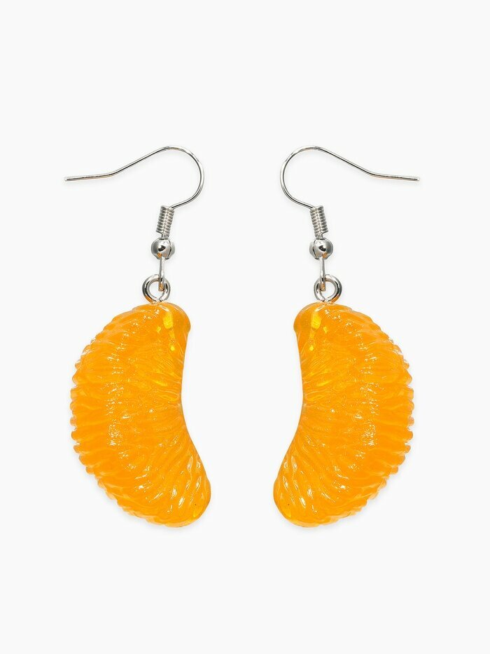 Серьги пластик «Новогодние дольки мандарина», размер микс,