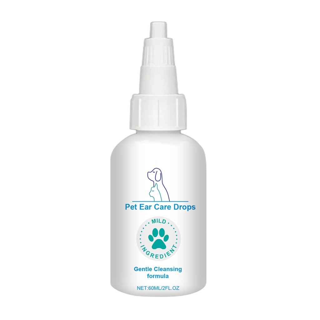 1 флакон 60 мл капель для ухода за ушами домашних животных