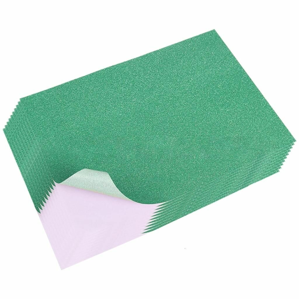 1 упаковка из 10 листов цветной блестящей бумаги для поделок-зеленый