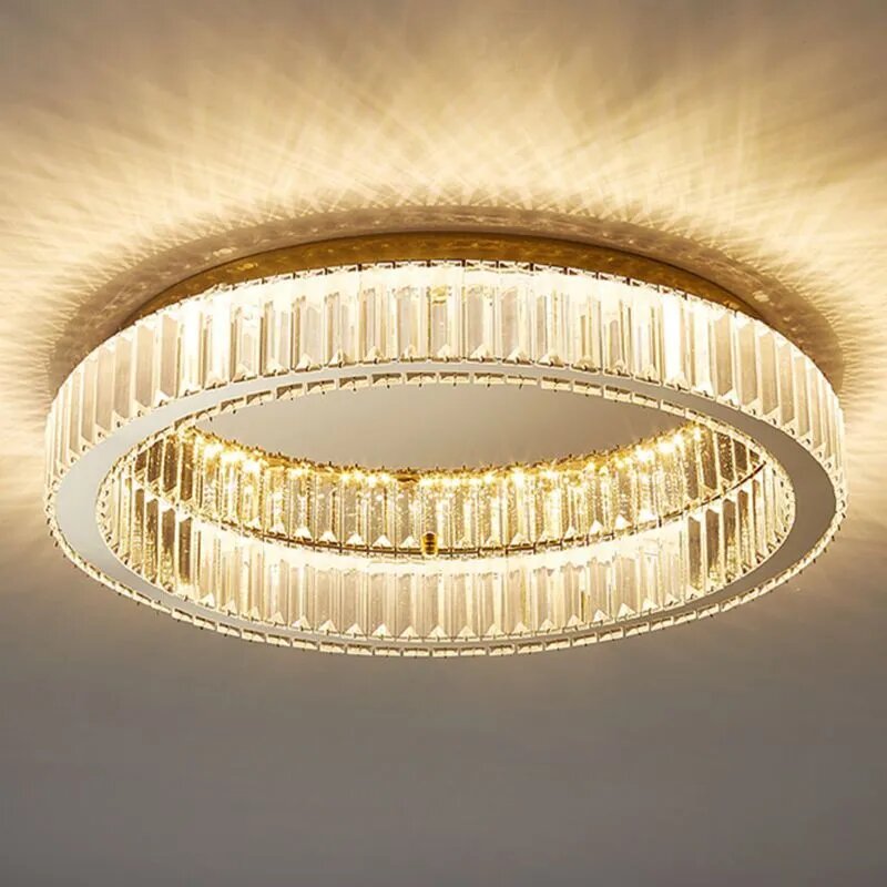 Calester Потолочный светильник, LED, 58 Вт, Кристалл K9, Нержавеющая сталь, Золотой