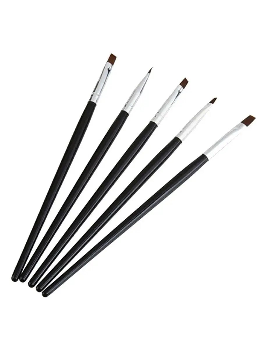 Набор кистей для дизайна ногтей 5 шт