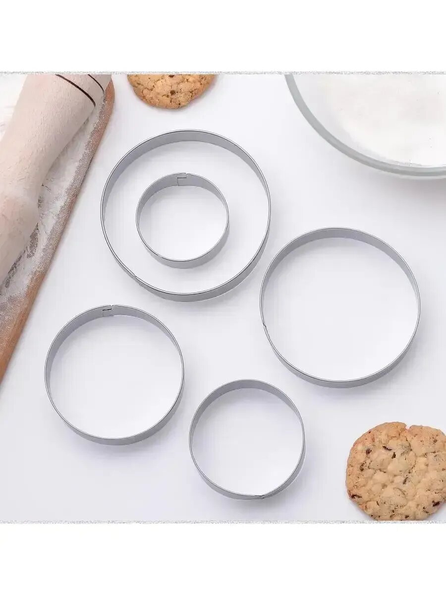 Набор форм для вырезания печенья «Круг», 5 шт