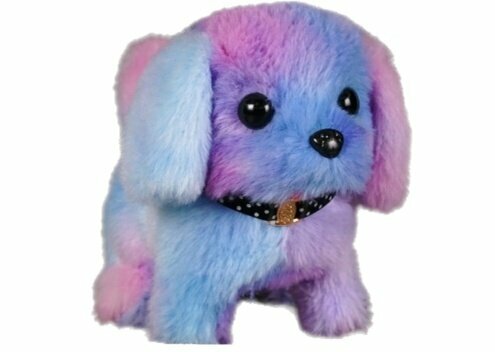 Электрическая плюшевая игрушка "Щенок" - интерактивная радужная собака, лающая и виляющая хвостом для девочек