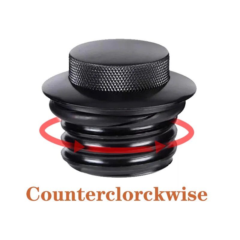 Крышка для бензобака мотоцикла Выдвижная винтовая заподлицо Крышка для топливного бака для Harley Sportster Dyna Softail Fatboy 1982-2018, Black