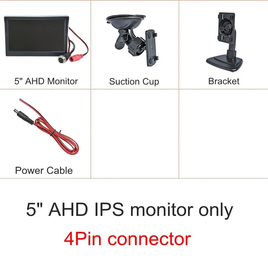DIYKIT 1024x600 5-дюймовый AHD IPS 4-контактный/RCA автомобильный монитор заднего вида, резервный монитор для камеры AHD, автомобильная камера CVBS, 4Pin Connector