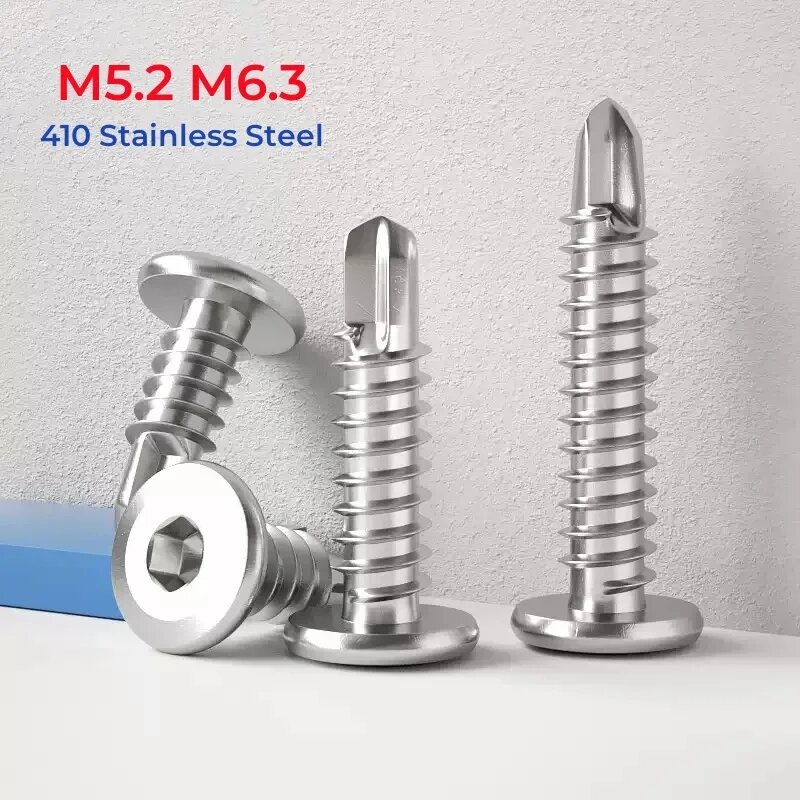 Саморезы нержавеющая сталь M5.2 M6.3 M5.2-10pcs, 32 мм