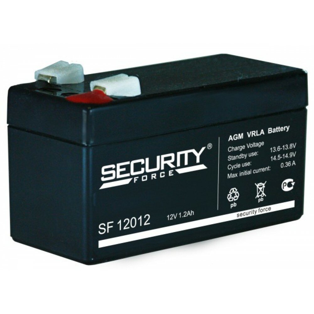 Аккумулятор Security Force SF 12012 (12 V, 1.2 A/h) для ИБП / касса / фонарик / геодезия