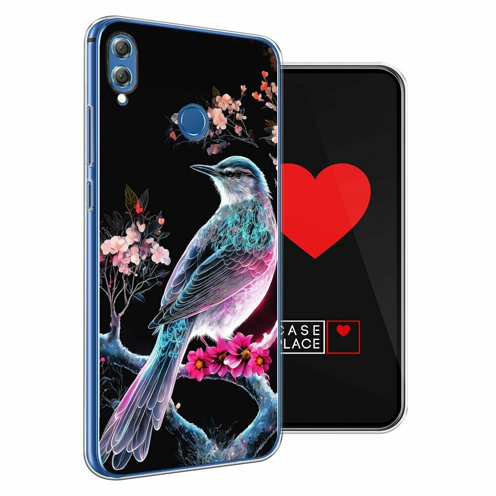Чехол на Honor 8X / Хонор 8Х с принтом "Птица на цветущем дереве" — фото 1