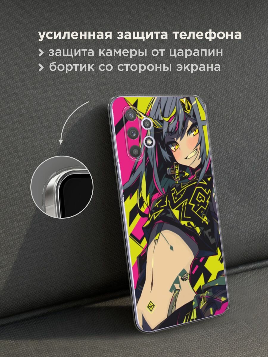 Чехол на Samsung Galaxy A32 / Самсунг Галакси А32 с принтом "Девушка в кибер костюме" — фото 1