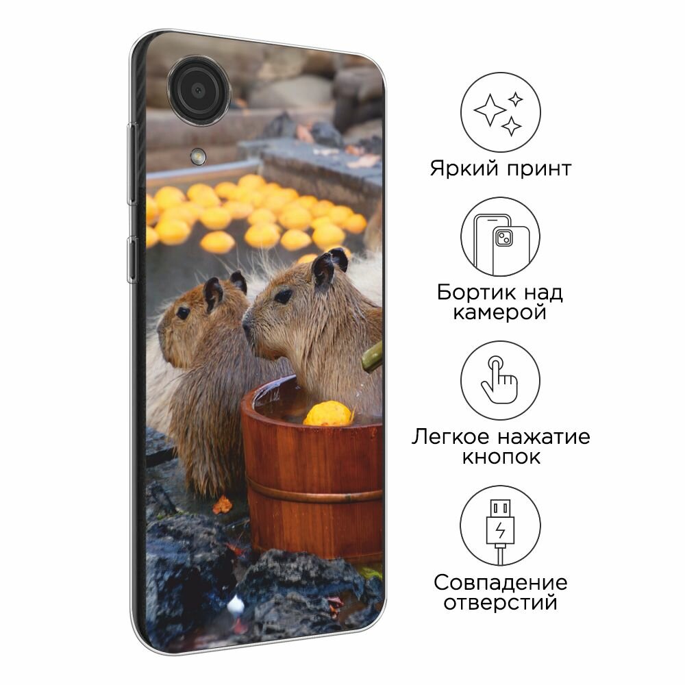 Чехол на Samsung Galaxy A03 Core / Самсунг Галакси А03 Core с принтом "Капибары отмокают" — фото 1