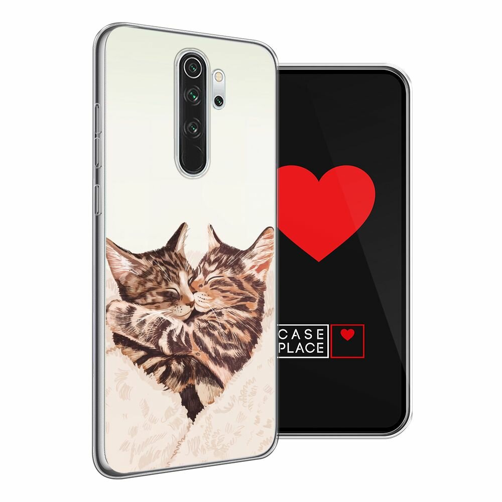 Чехол на Xiaomi Redmi Note 8 Pro / Сяоми Редми Нот 8 Про с принтом "Влюбленные котейки - 14 февраля" — фото 1