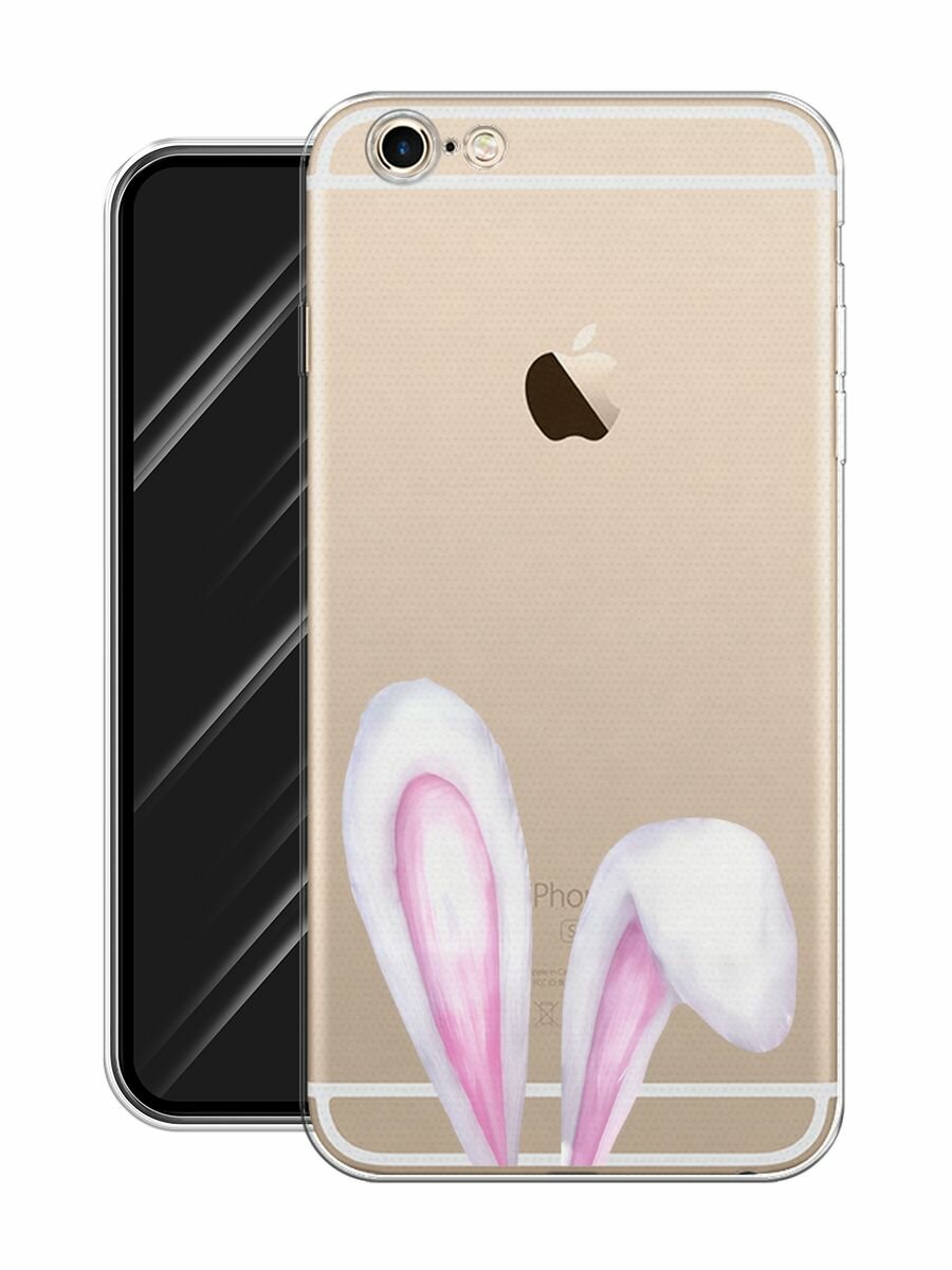 Чехол на Apple iPhone 6 Plus/6S Plus / Айфон 6 Плюс/Айфон 6С Плюс с принтом "Кроличьи уши 2", прозрачный — фото 1