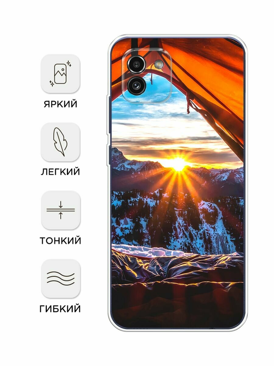 Чехол на Samsung Galaxy A03 / Самсунг Галакси А03 с принтом "Горы 7" — фото 1