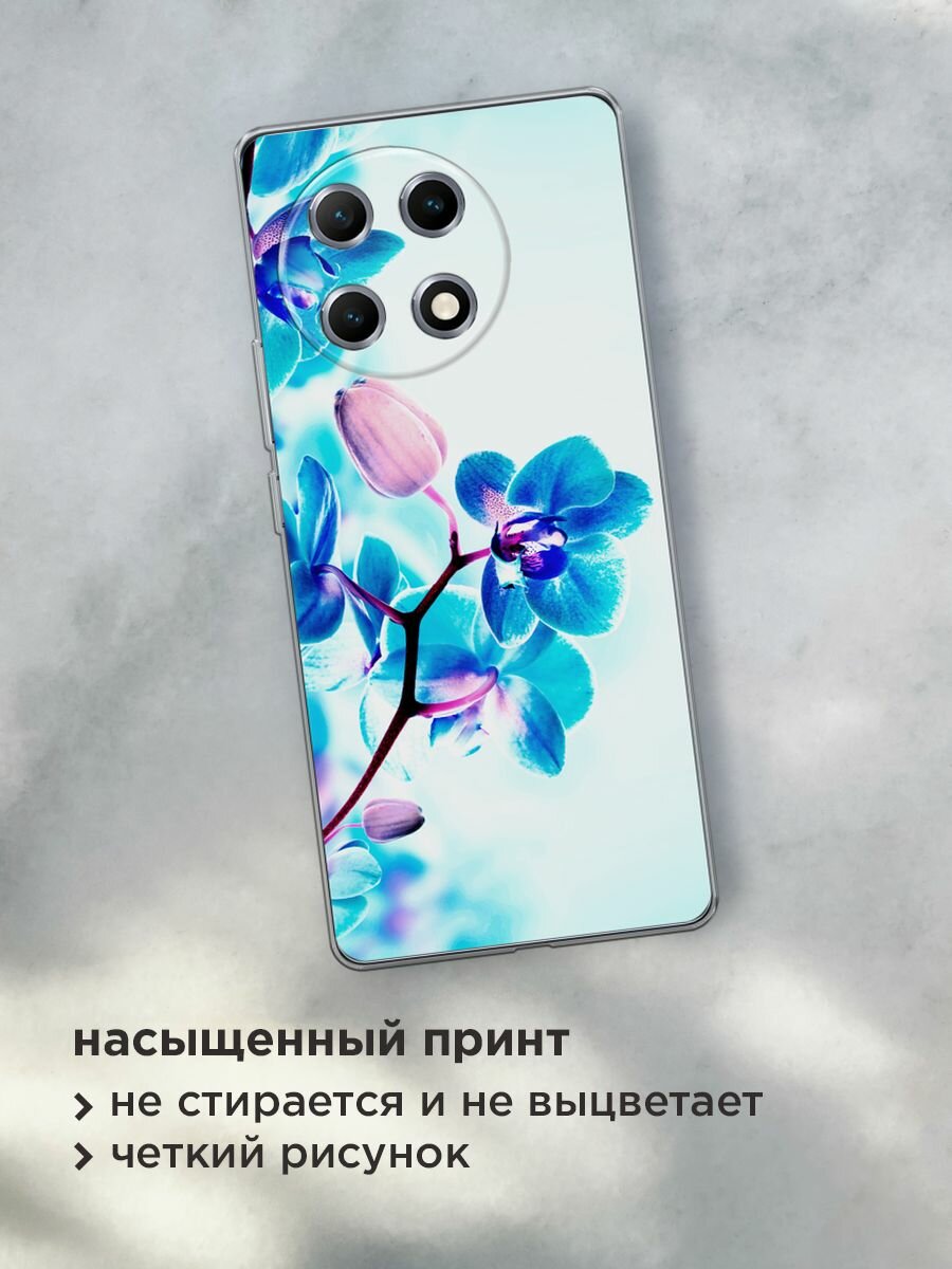 Чехол на Tecno Camon 30S / Текно Камон 30S с принтом "Голубая орхидея" — фото 1
