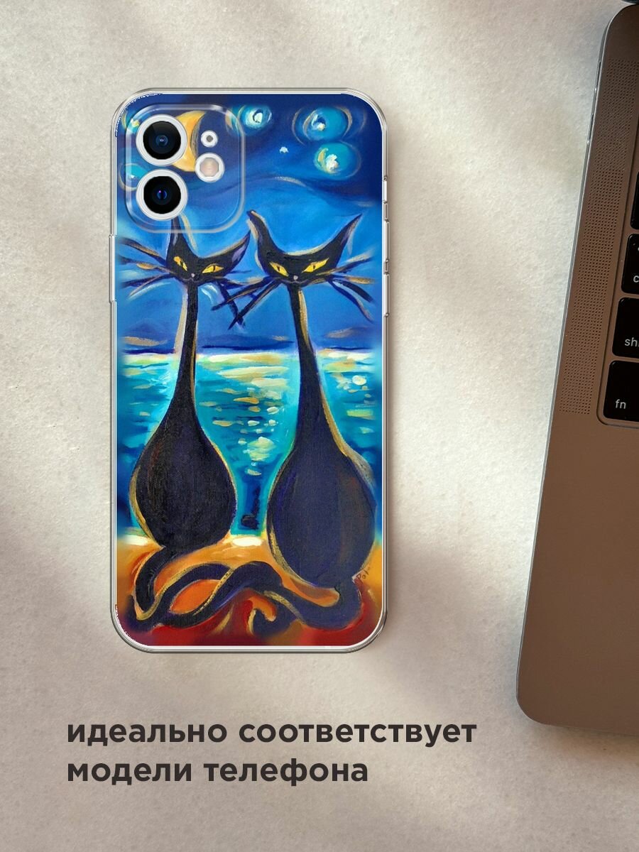 Чехол на Apple iPhone 12 mini / Айфон 12 Мини с принтом "Влюбленные котики 7" — фото 1