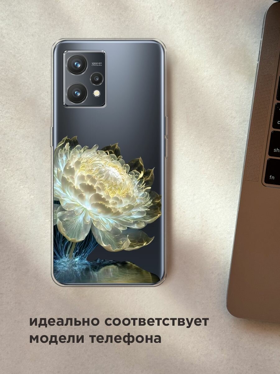 Чехол на Realme 9 4G/9 Pro Plus / Реалми 9 4G/9 Pro Plus с принтом "Китайский лотос", прозрачный — фото 1