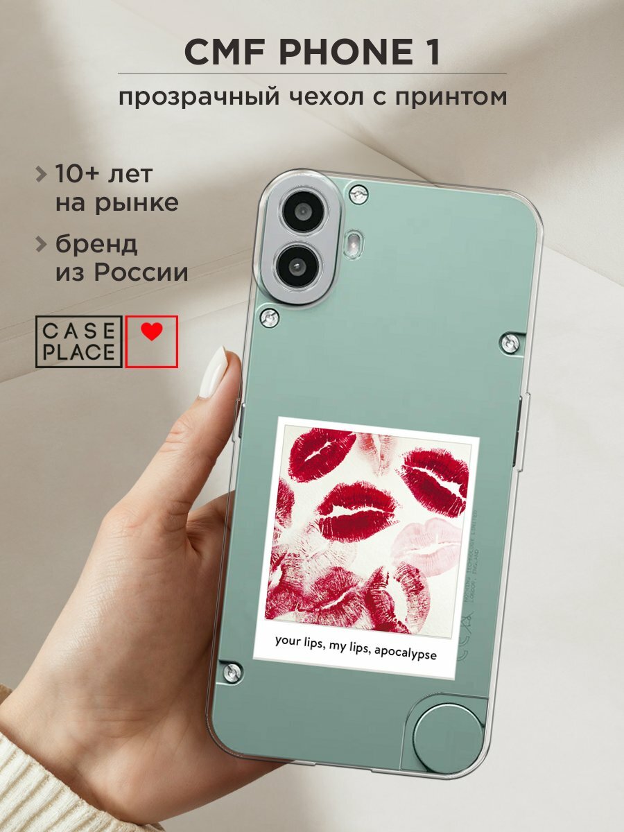 Чехол на CMF Phone 1 / CMF Фон 1 с принтом "Полароид губы 2"