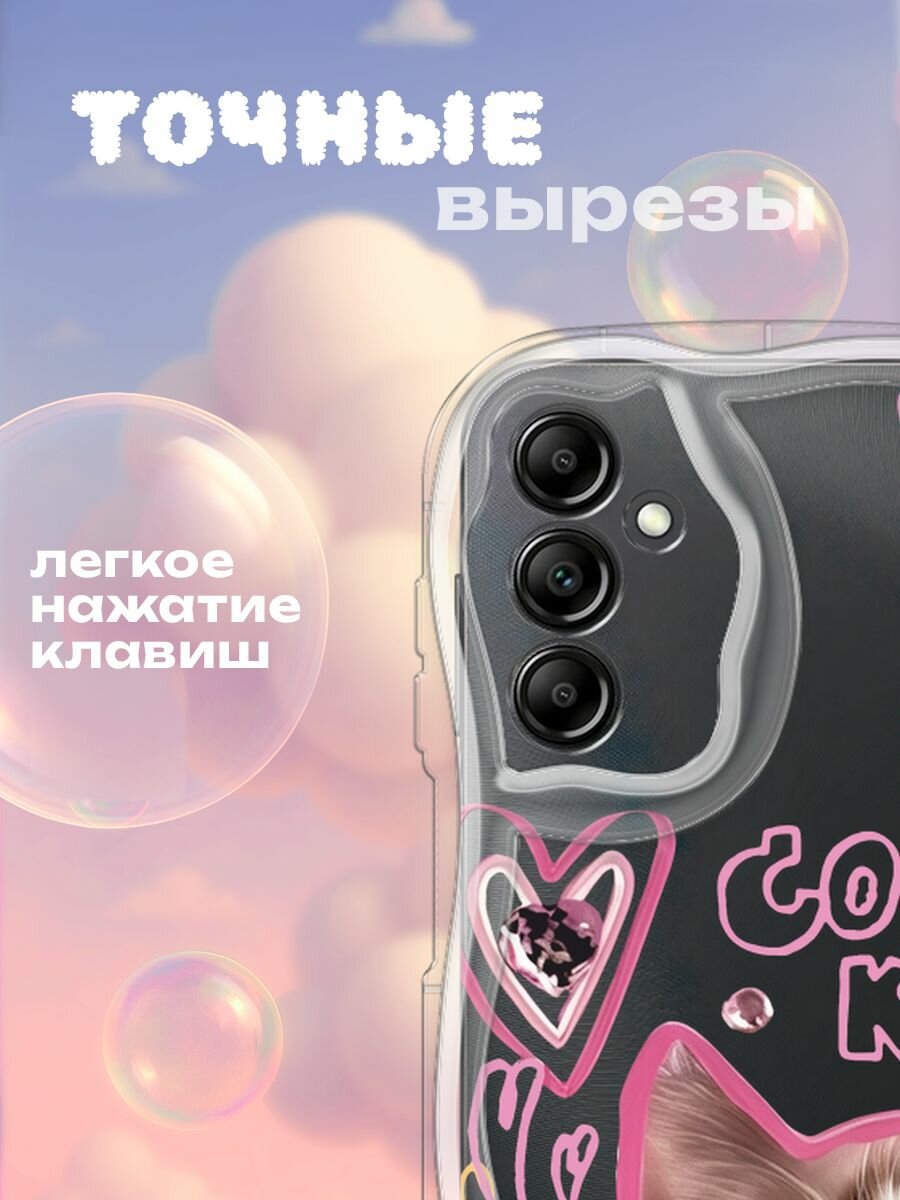 Чехол на Samsung Galaxy A15 / Самсунг А15 с принтом "Модный котенок" — фото 1