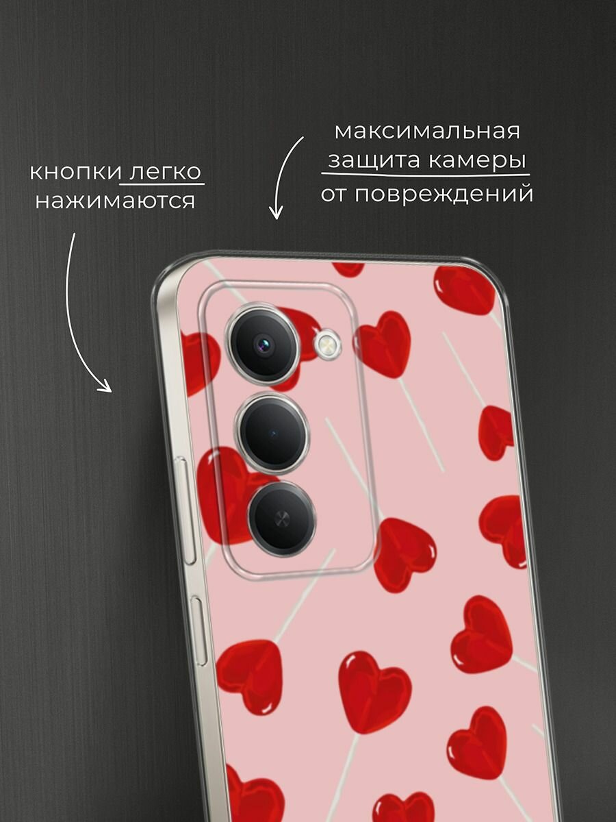 Чехол на Xiaomi Redmi 15 / Сяоми Редми 15 с принтом "Сердечки-леденцы 1 - 14 февраля" — фото 1