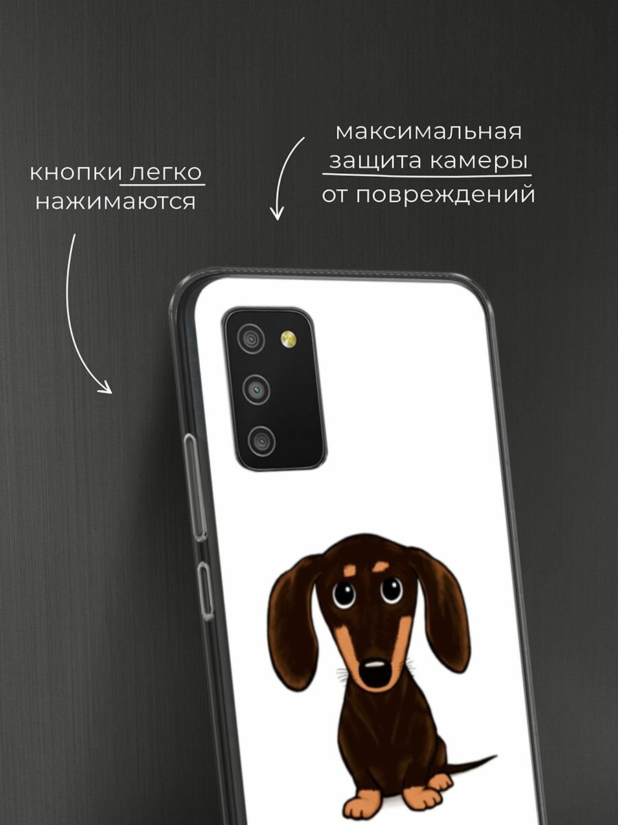 Чехол на Samsung Galaxy A02s / Самсунг Галакси A02s с принтом "Маленькая такса" — фото 1