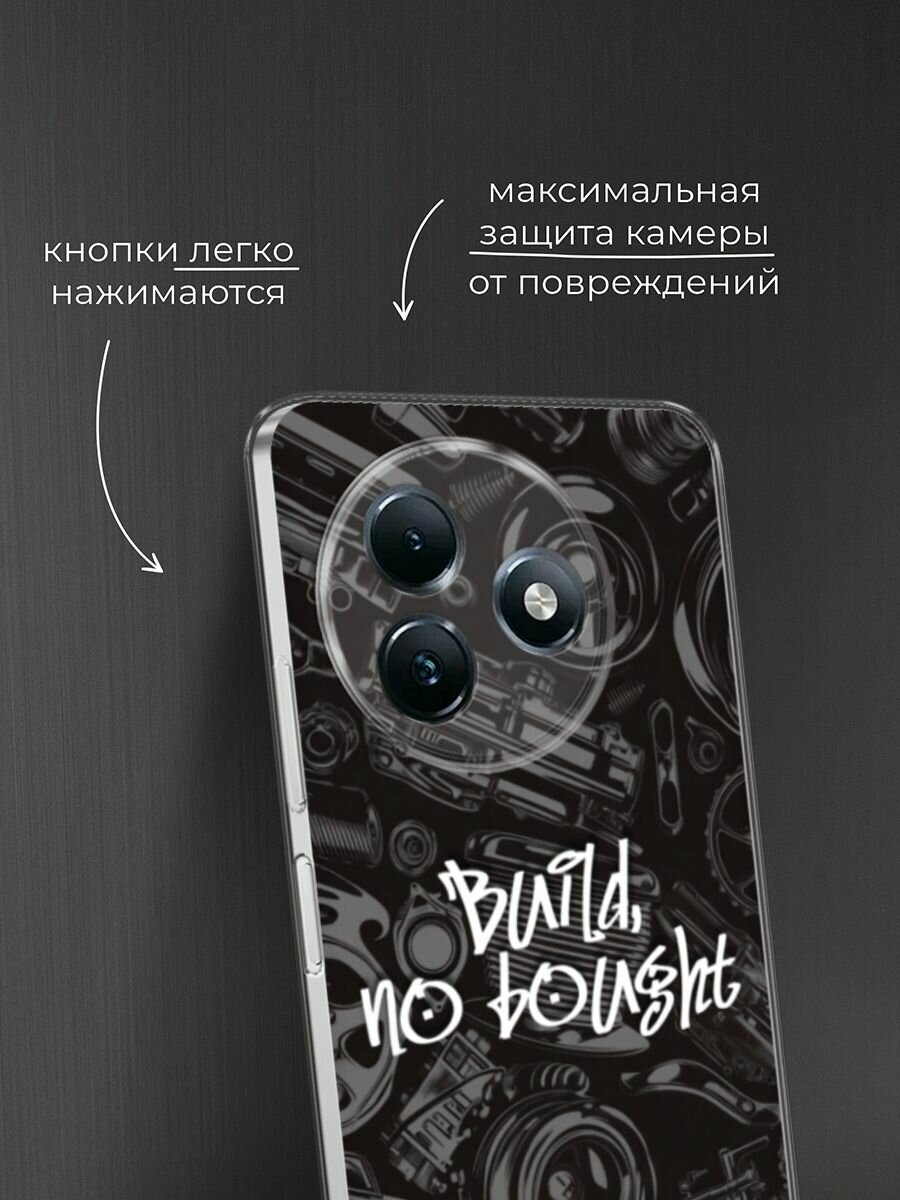 Силиконовый чехол на Itel S24 / Ител S24 с принтом "Build no bought" — фото 1
