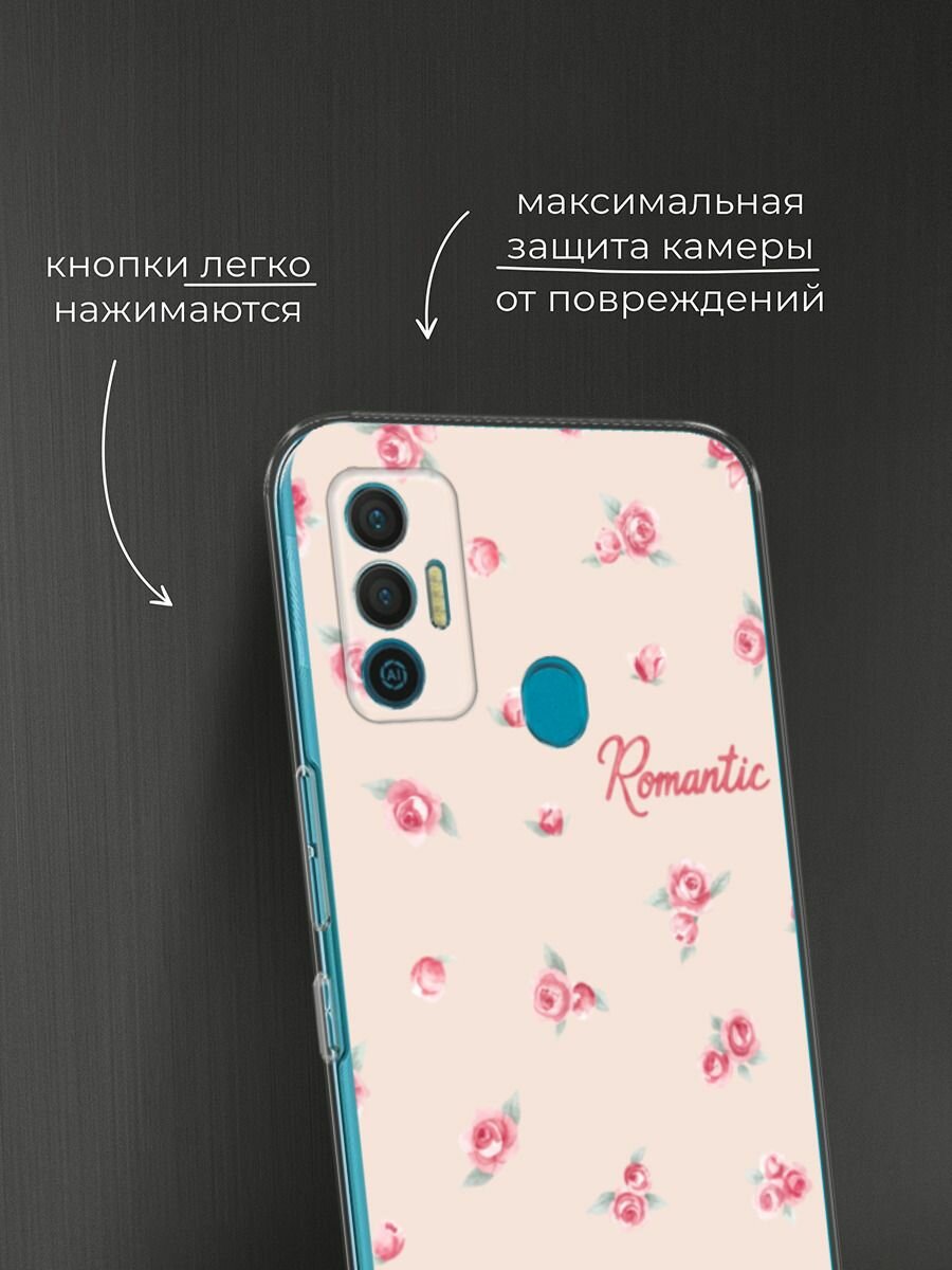 Силиконовый чехол на Tecno Spark 7 / Техно Спарк 7 с принтом "Romantic" — фото 1