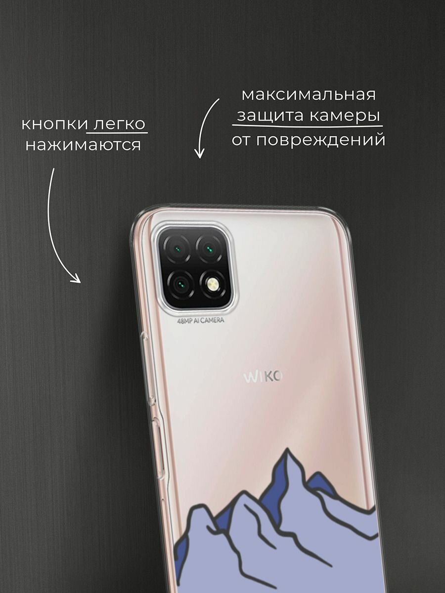 Силиконовый чехол на Wiko T3 / Вико Т3 с принтом "Гора", прозрачный — фото 1
