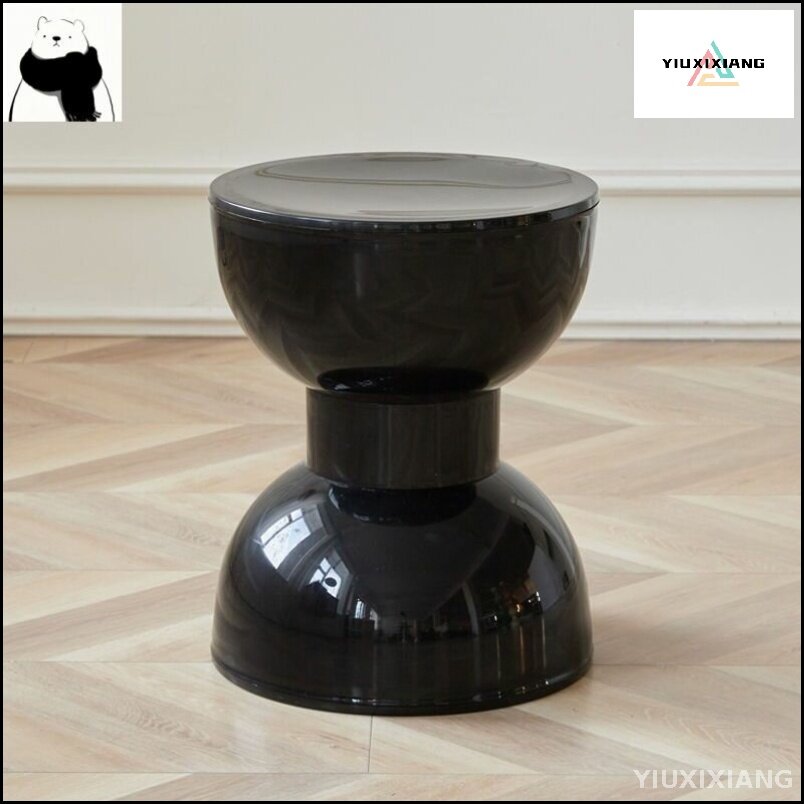 Эксклюзивный черный столик 36х36х45 см в стиле артдеко с регулируемой высотой из ДПК