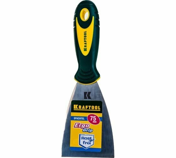 Шпательная лопатка Kraftool с двухкомпонентной ручкой нержавеющее полотно 75 мм 10035-075