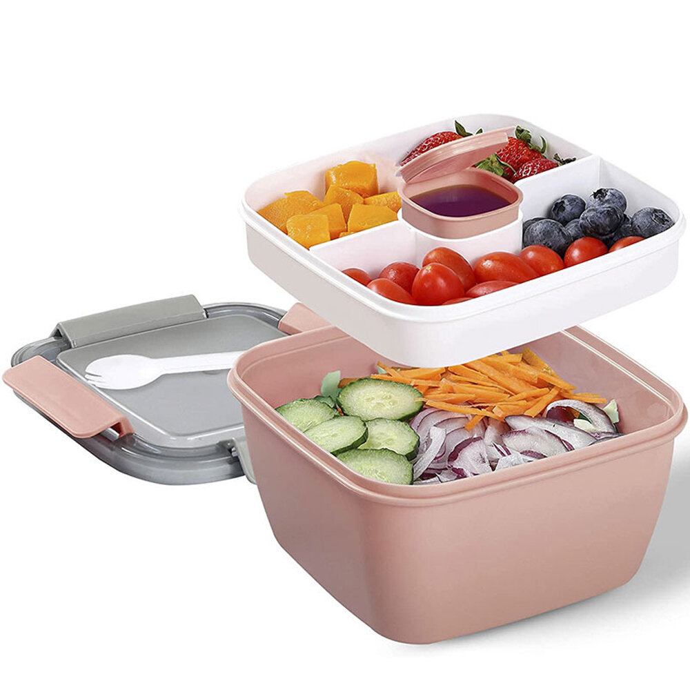 1500 мл Bento Box Portable Lunch Box с 4 отсеками, утечка для ланча