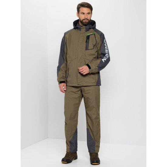 Костюм демисезонный Huntsman Орегон ткань Breathable цвет Хаки/Серый размер 60-62/170-176