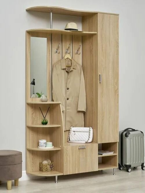 Прихожая Мебельная Фабрика Рай "Лика №2" (сонома), ЛДСП, с зеркалом, 120х215х37 см