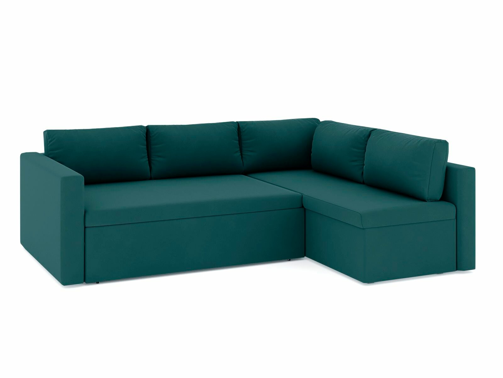 Угловой диван Мансберг, дельфин, угол левый/правый, велюр Зара Изумруд