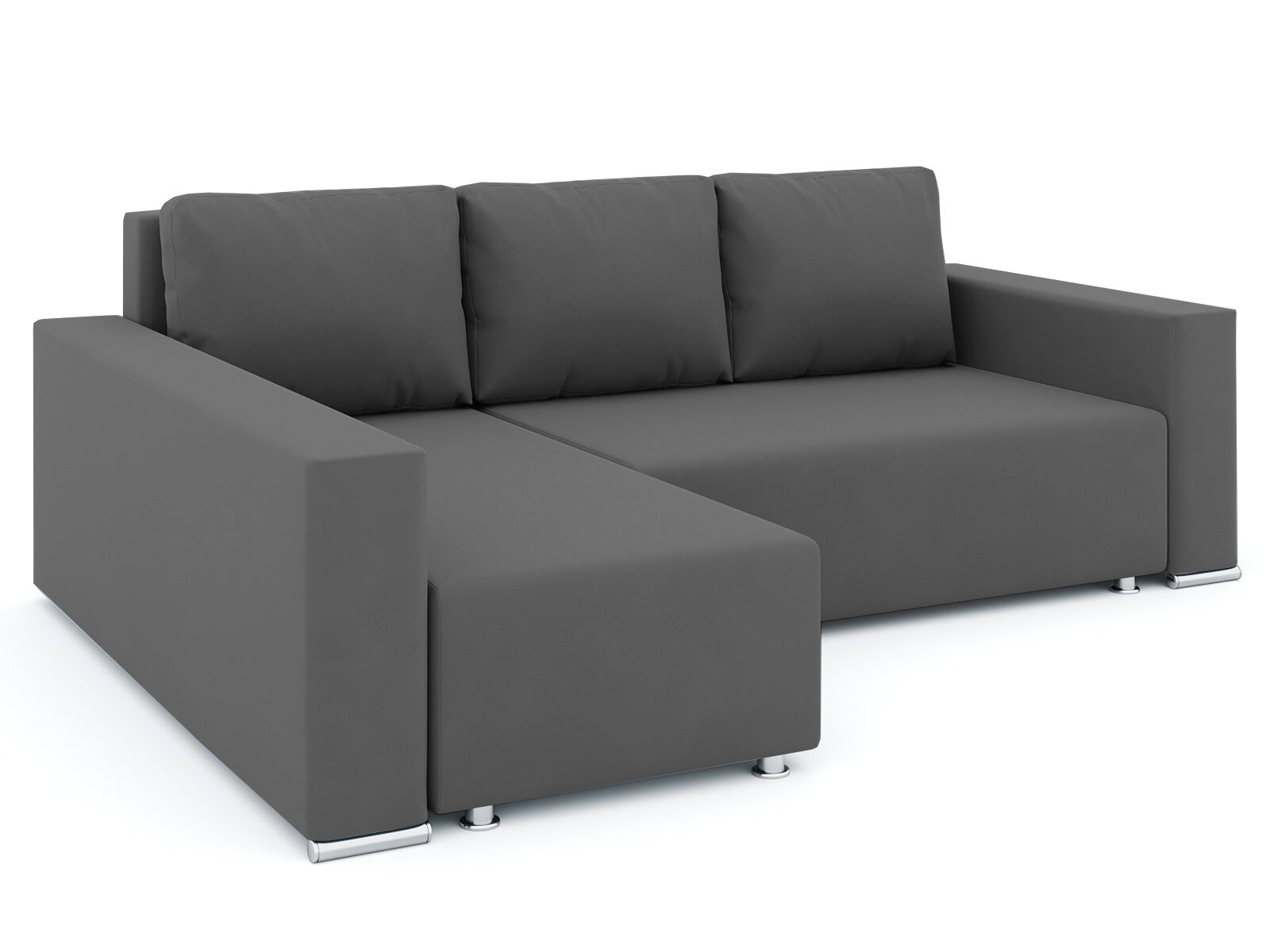 Угловой диван Марко, еврокнижка, угол левый/правый, велюр Зара Грей 18