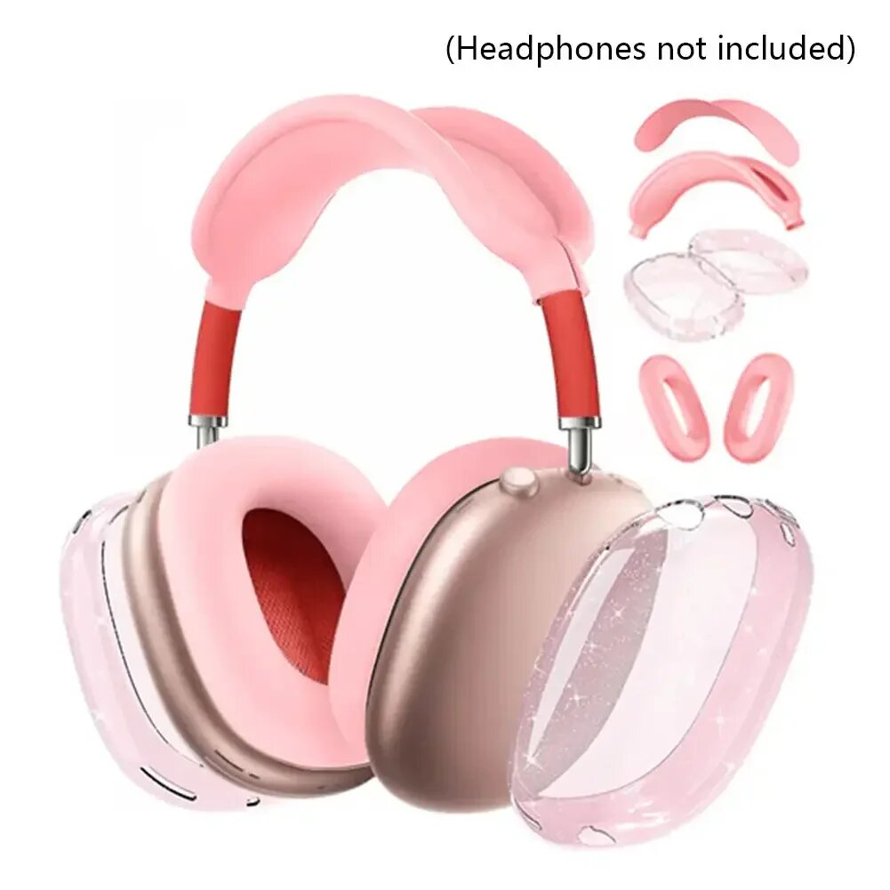 Чехол для наушников AirPods Max розовый, комплект 4 шт