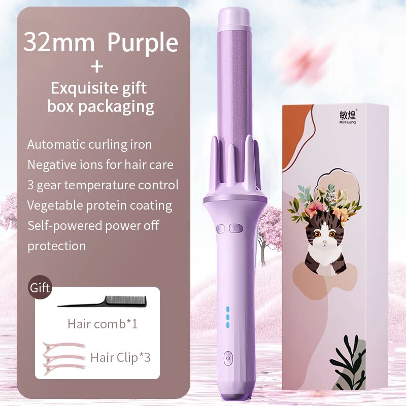 Автоматические щипцы для завивки волос 32 мм Purple EU