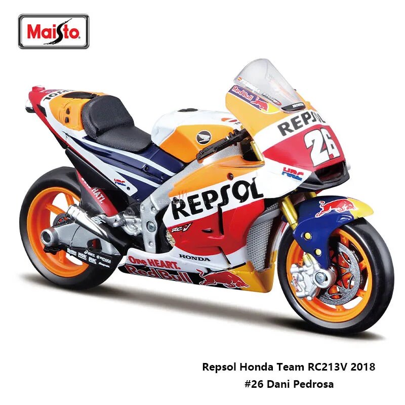 Maisto 1:18 мотоцикл Yamaha Maverick Vinales Moto GP 2018 Honda 26