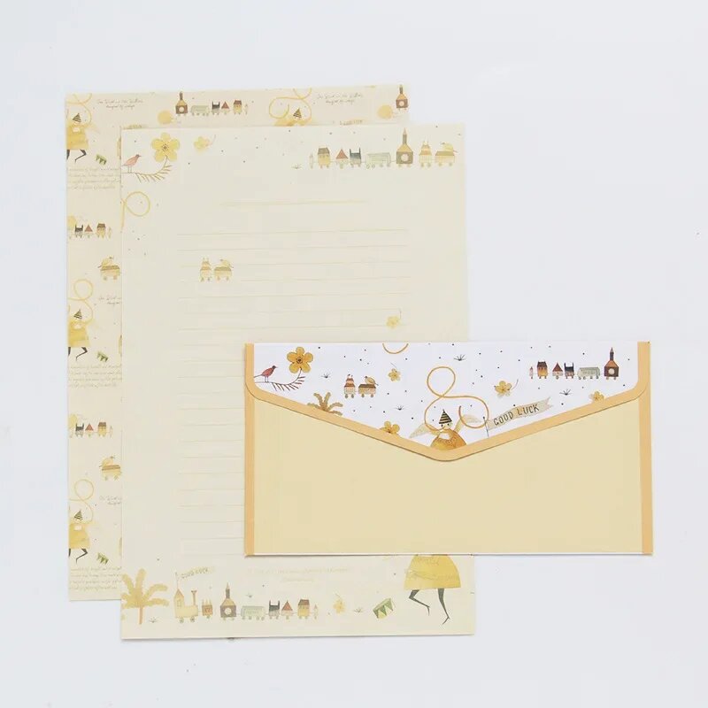 Бумажные конверты с письмами, цветы, 3 комплекта No.1