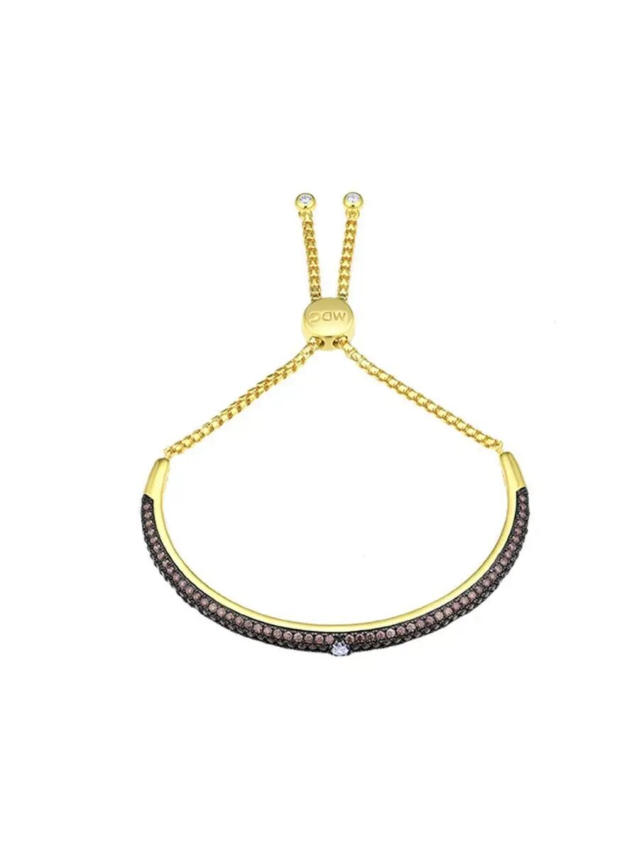 Жесткий браслет VALTERA, серебро, 925 проба, золочение, родирование, циркон