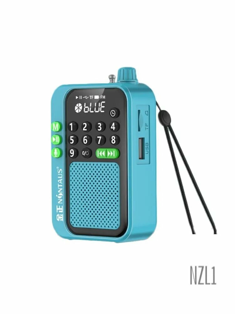 Радиоприёмник C90 Mini, переносной, голубой, встроенный аккумулятор 1200 мА·ч