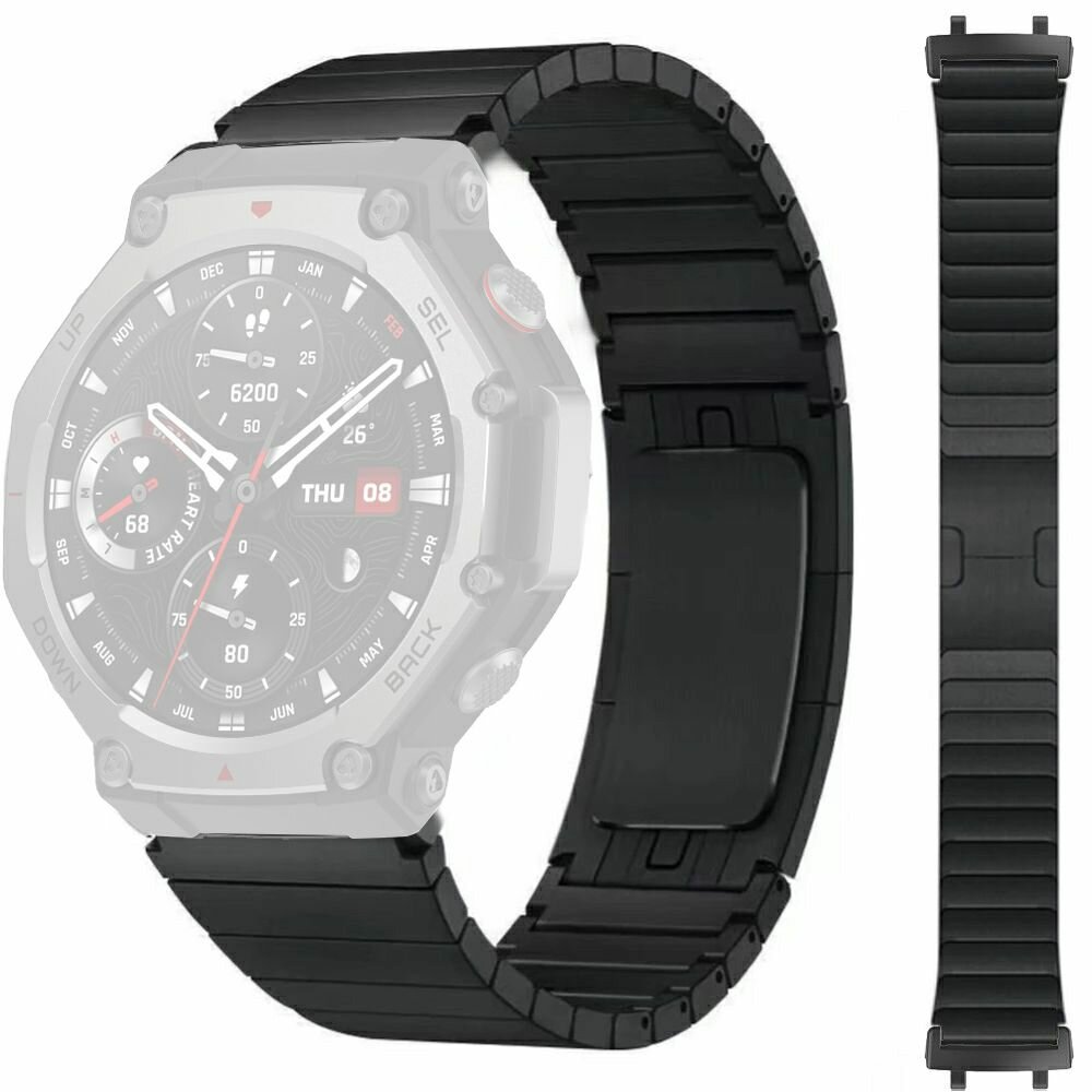 Ремешок для Huami Amazfit T-Rex Pro A1918 - титановый сплав, черный