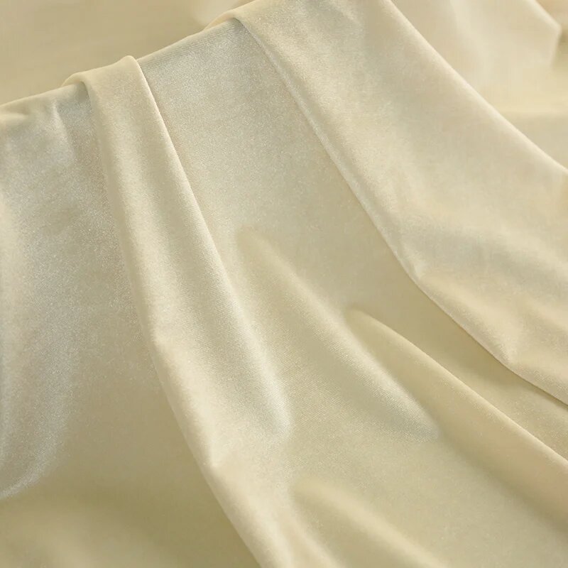 Бархатная ткань полиэстер золотая 1,6х1 м Бежевый, Off-white KO-23