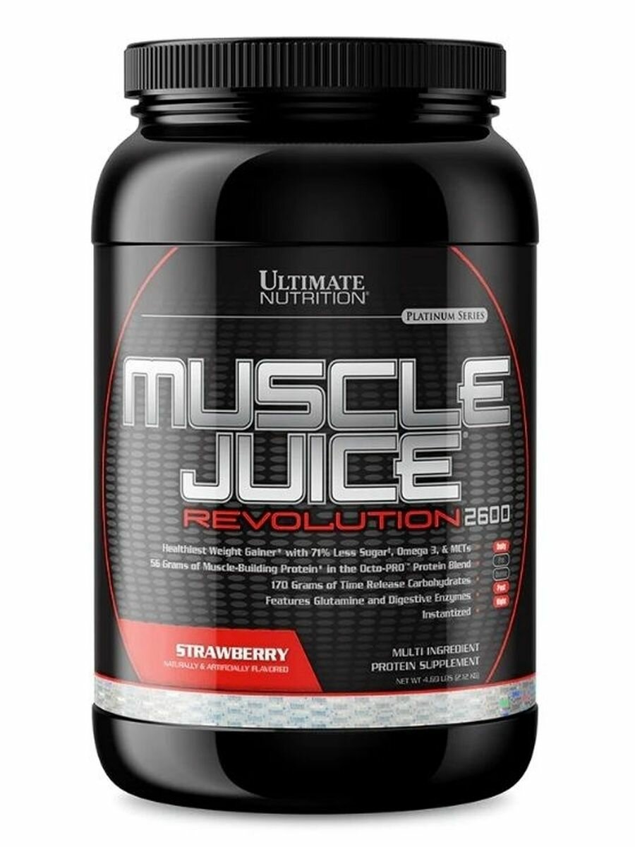 Гейнер Ultimate Nutrition Muscle Juice Revolution 2600 2120 гр, Клубника