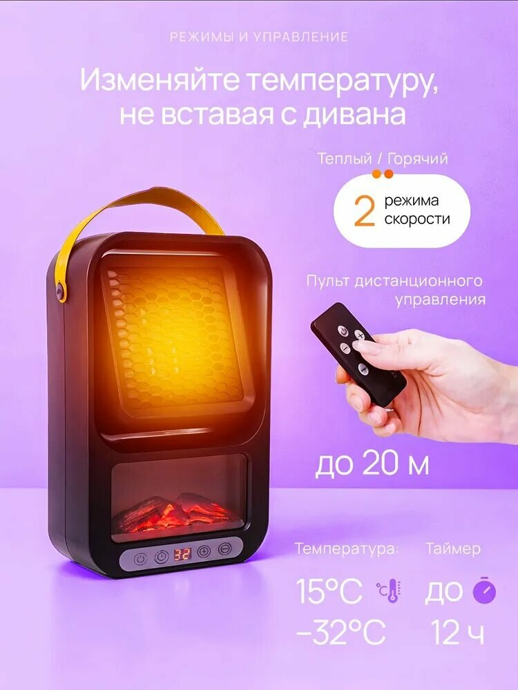 Обогреватель для дома, тепловентилятор 1000 Вт — фото 1