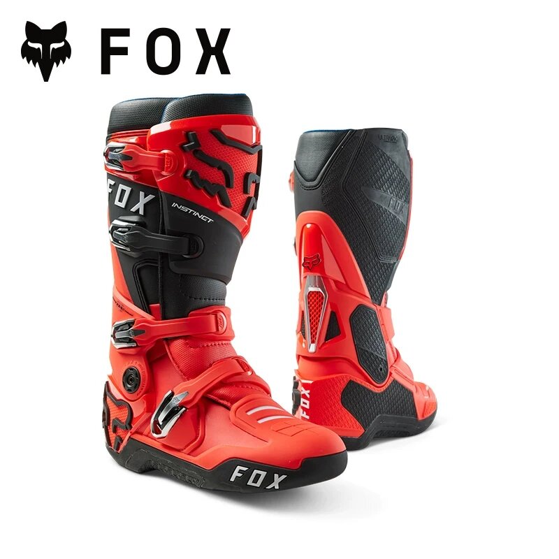 Ботинки для бездорожья FOX RACING 2-го поколения с технологией активной оси для защиты мотокросса и тропической езды 46, Красный, Red Black