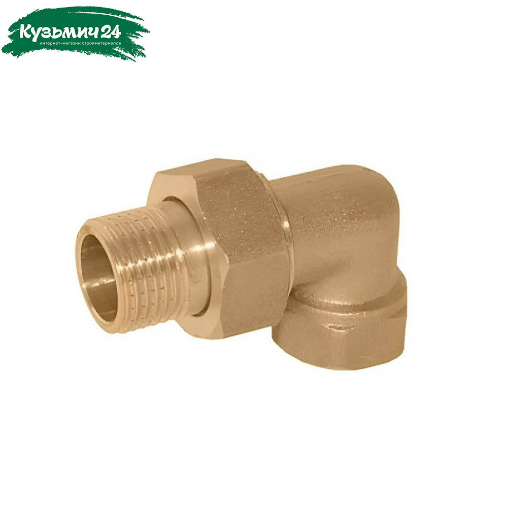 Американка угловая Gappo 1 1/4"-1 1/4", НР-ВР, G1224.07, с накидной гайкой, латунь