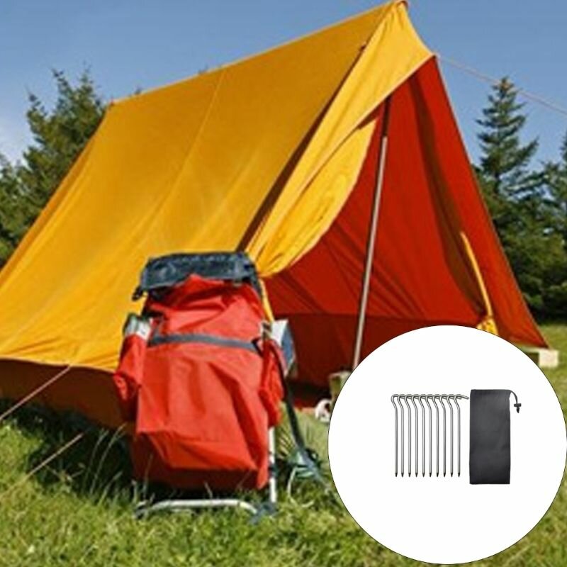 Напольные гвозди из алюминиевого сплава типа 7 с вопросительным знаком-10 гвоздей, 4 веревки, бинокулярные пряжки, 1 сумка, пластиковый молоток