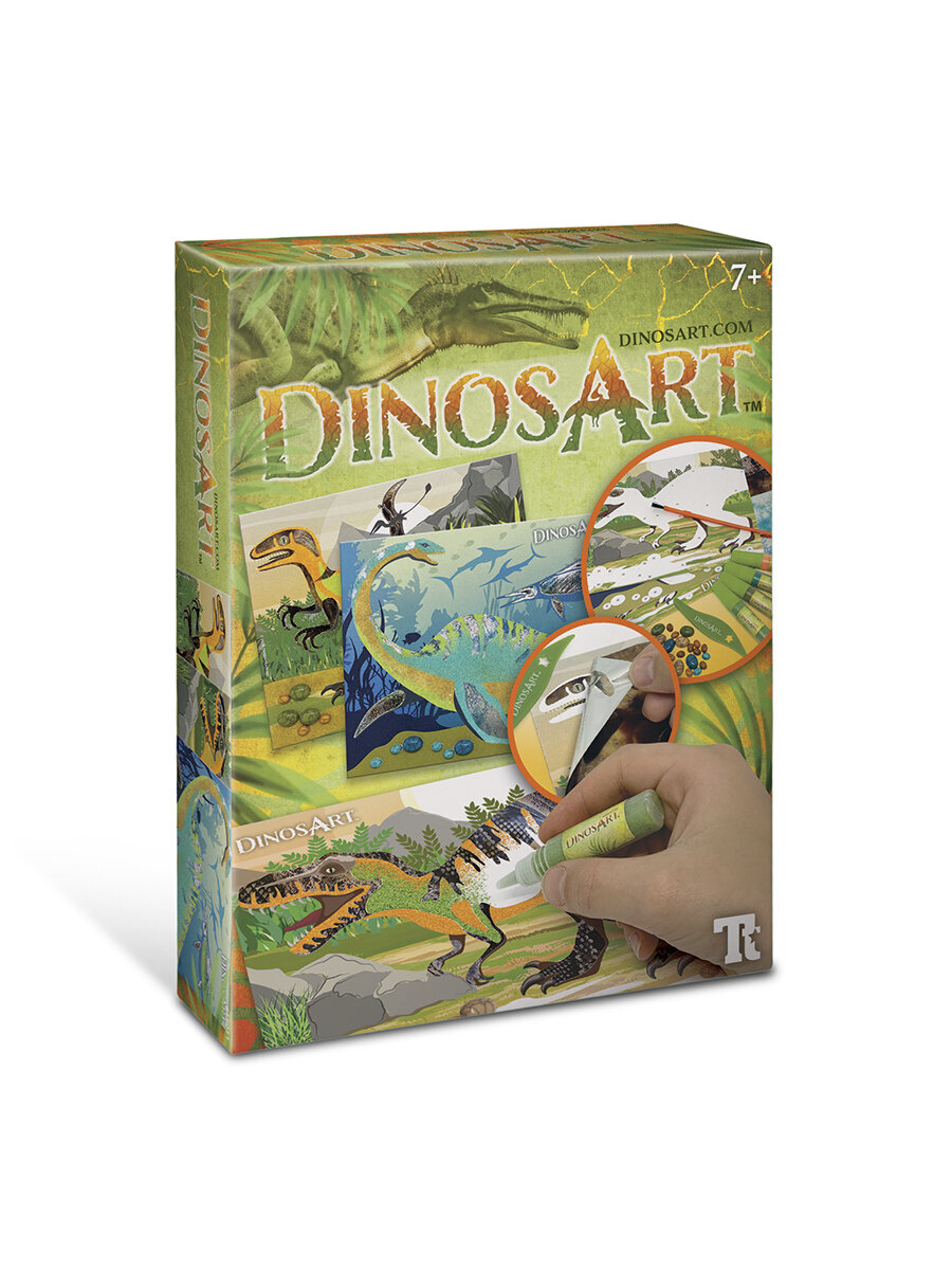 Набор аппликаций фольгой DinosArt (3 эскиза), Серия Dino, 15011_NSDA